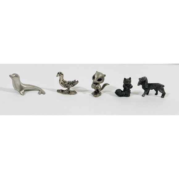 Accents | Vintage Miniature Pewter Animals Figurines Seal Squirrel ...